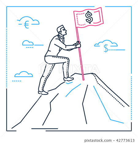 Goal setting - line design style illustration - Stock Illustration ...