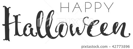 Happy halloween handwriting ornate text card - Stock Illustration ...