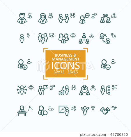 Set of illustrations fine line icons,... - Stock Illustration [42780830 ...