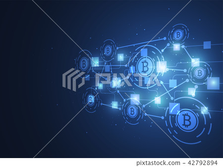 Global network connection. Bitcoin Crypto Currency - Stock Illustration ...