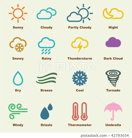 weather elements - Stock Illustration [42793034] - PIXTA
