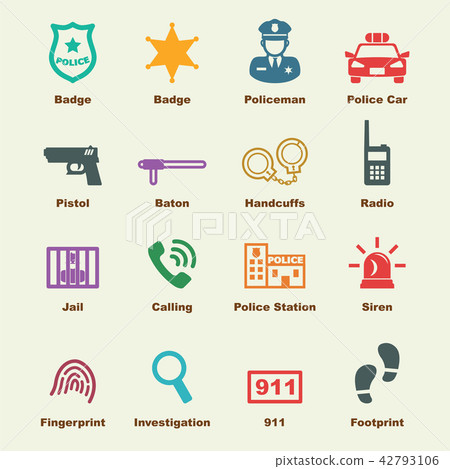 police elements - Stock Illustration [42793106] - PIXTA