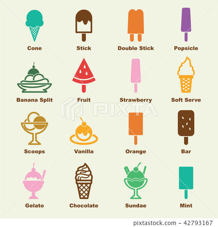 ice cream elements - Stock Illustration [42793167] - PIXTA