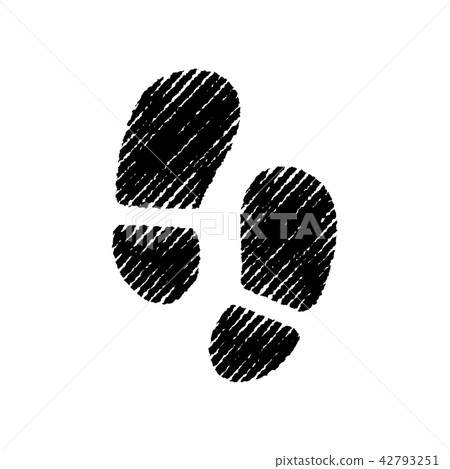 Figures / icons (footprints) as drawn with chalk - Stock Illustration ...