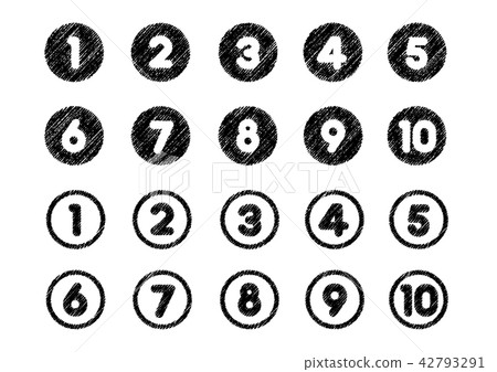 Numbers and ranking icons (1 to 10) as drawn in... - Stock Illustration ...