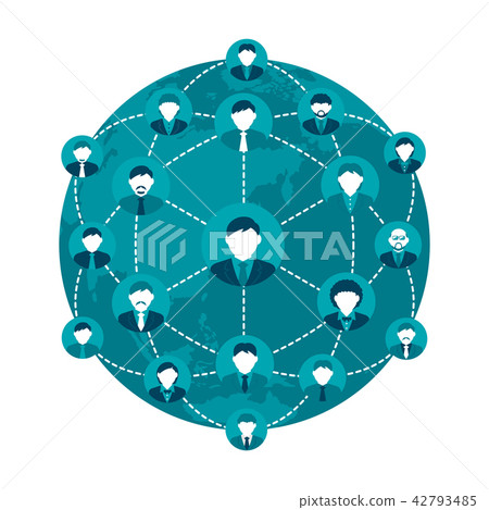Global communication · Human network ·... - Stock Illustration ...