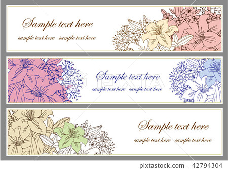 Lily banner set - Stock Illustration [42794304] - PIXTA