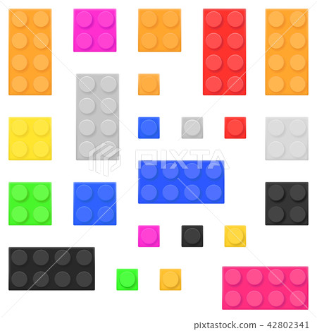 Construction toy bricks. Colored building... - Stock Illustration ...