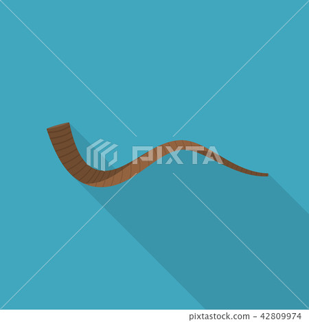 Shofar icon in flat long shadow design - Stock Illustration [42809974 ...
