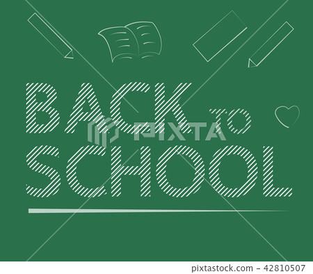 Back to school on green background - Stock Illustration [42810507] - PIXTA