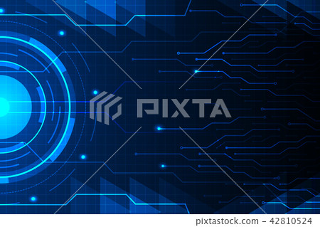 Blue circle technology abstract background - Stock Illustration ...