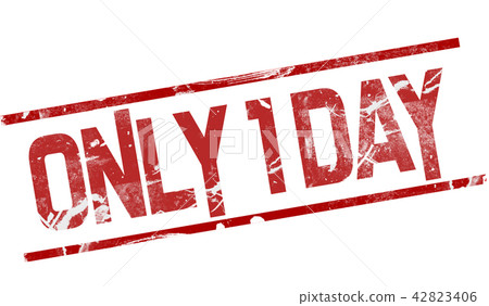 Only 1 day word between red line - Stock Illustration [42823406] - PIXTA