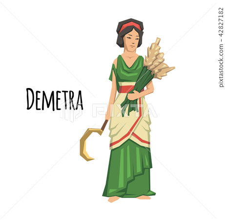 Demetra, goddess of Agriculture. Mythology.... - Stock Illustration ...