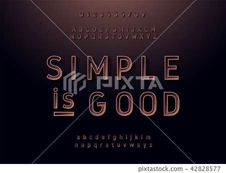 Vintage sans serif alphabet. copper typography - Stock Illustration ...