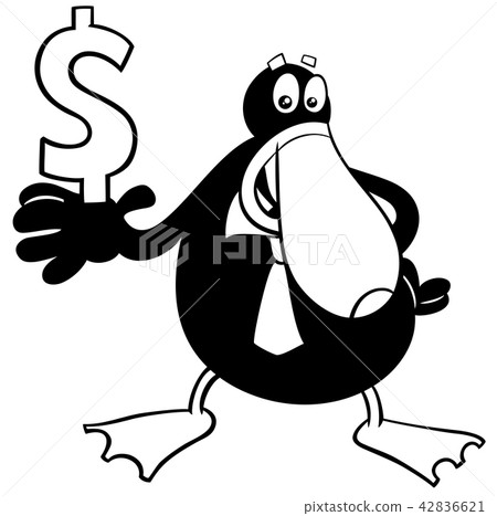 duck businessman character with dollar sign - Stock Illustration ...