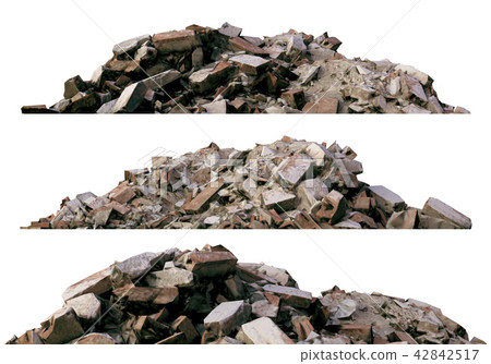 Heaps of rubble and debris isolated on white 3d... - Stock Illustration ...