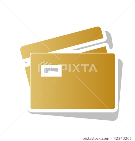Credit Card sign. Vector. Golden gradient icon... - Stock Illustration ...