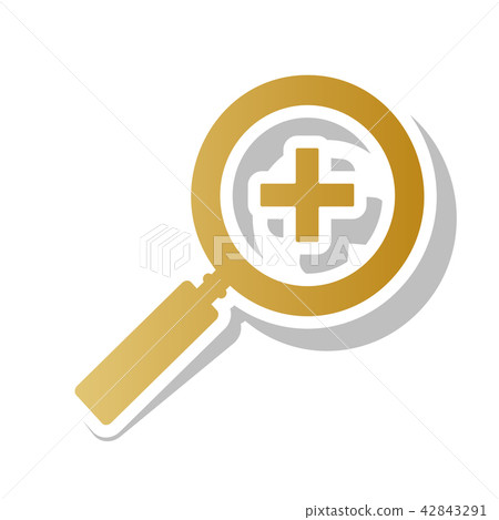 Zoom sign illustration. Vector. Golden gradient... - Stock Illustration ...