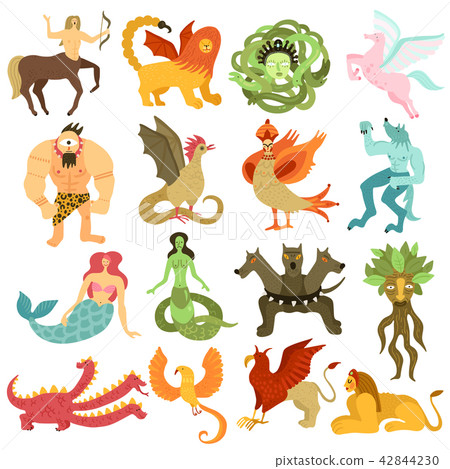 Mythical Creatures Set - Stock Illustration [42844230] - PIXTA