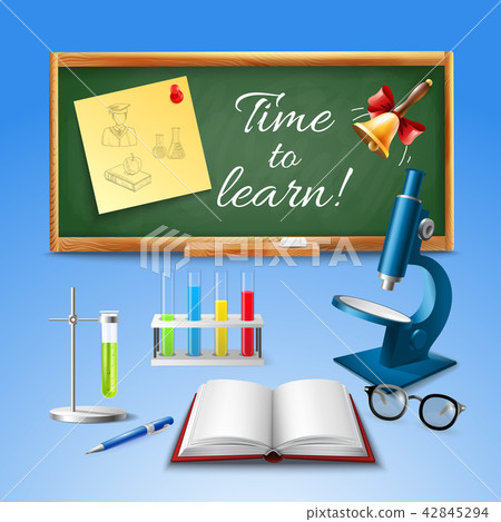 Time To Learn Realistic Illustration - Stock Illustration [42845294 ...