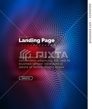 Neon glowing background for landing page-插圖素材 [42848400] - PIXTA圖庫
