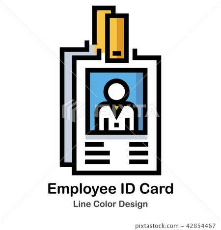 Employee ID card Line Color Icon-插圖素材 [42854467] - PIXTA圖庫