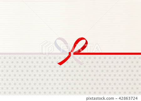 Red and White Japanese paper New Year's card... - Stock Illustration ...