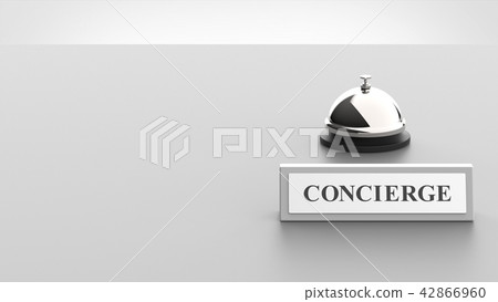 Concierge Calling bell White Left Copy Space - Stock Illustration ...