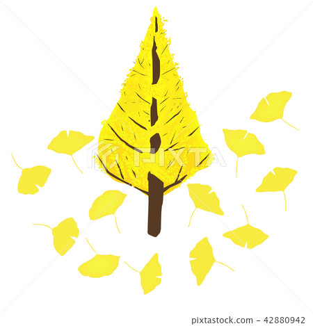 Ginkgo tree cutting illustration cut - Stock Illustration [42880942 ...