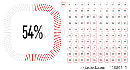 Set of rectangle percentage diagrams from 0 to 100 - Stock Illustration ...