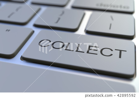 COLLECT key on computer keyboard. 3D rendering - Stock Illustration ...
