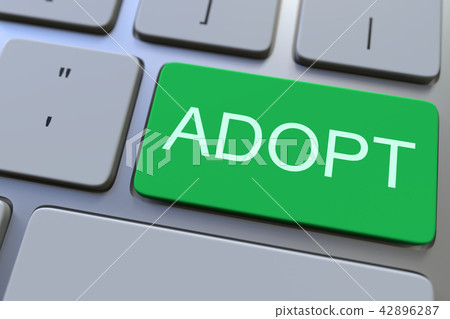 Computer keyboard featuring ADOPT key.... - Stock Illustration ...