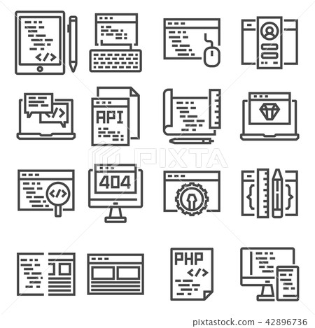 Set of vector web development line icons. - Stock Illustration [42896736] - PIXTA