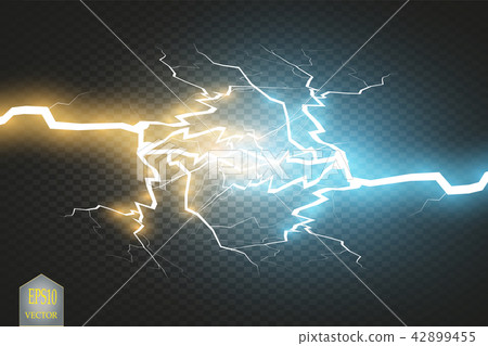 Collision of two forces with gold and blue light. - Stock Illustration ...