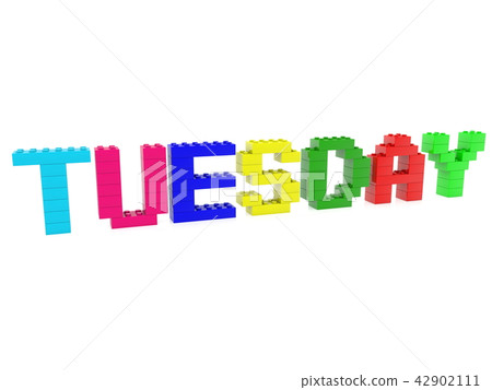 Tuesday concept built from toy bricks - Stock Illustration [42902111 ...
