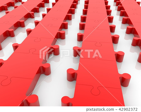 Rows of red puzzle - Stock Illustration [42902372] - PIXTA