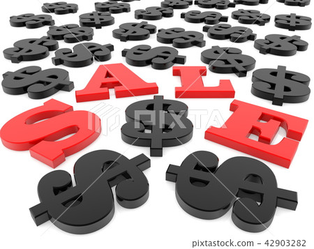 Sale with dollar signs around on white - Stock Illustration [42903282 ...