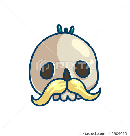 Skull character with mustache - Stock Illustration [42904613] - PIXTA
