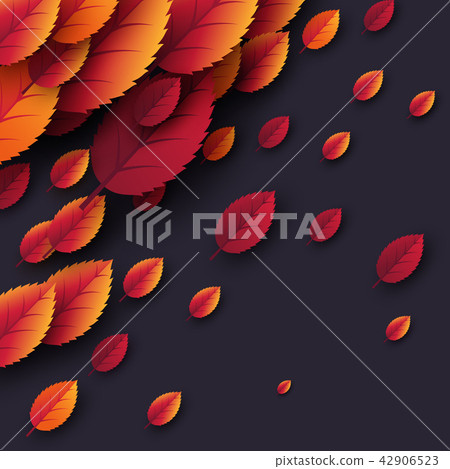3d realistic autumn fall leaves. Autumnal... - Stock Illustration ...
