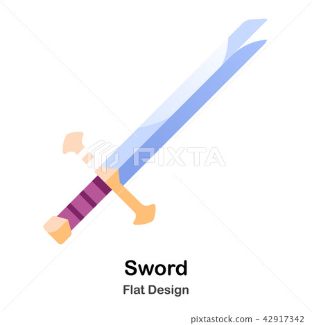 Sword Flat Icon - Stock Illustration [42917342] - PIXTA