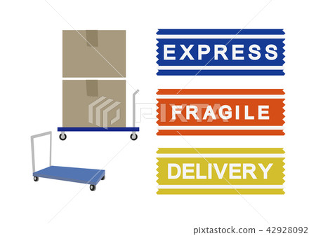 Courier box. A handle sticker. - Stock Illustration [42928092] - PIXTA
