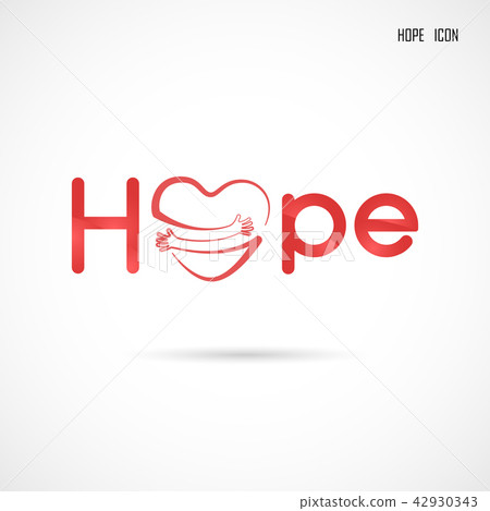 "Hope" typographical.Hope word icon.Breast Cancer - Stock Illustration ...