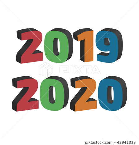 2019 and 2020 year signs - Stock Illustration [42941832] - PIXTA