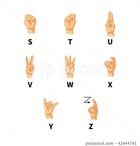 Colorfull sign language latin alphabet letters - Stock Illustration ...