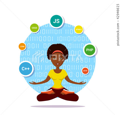 Programmer girl character - Stock Illustration [42946615] - PIXTA