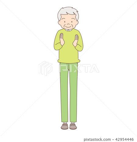 Clapping _ whole body _ Grandpa - Stock Illustration [42954446] - PIXTA