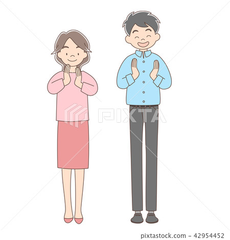 Clapping _ whole_body_ couple - Stock Illustration [42954452] - PIXTA