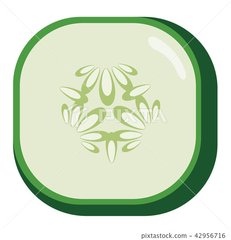 Delicious round corner square icon cucumber - Stock Illustration ...