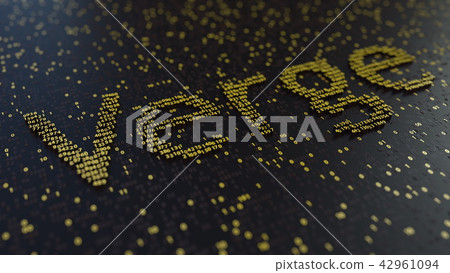 Verge word made of golden numbers. 3D rendering - Stock Illustration ...
