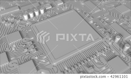 Signals on blank chipset. Conceptual 3D rendering-插圖素材 [42961101] - PIXTA圖庫